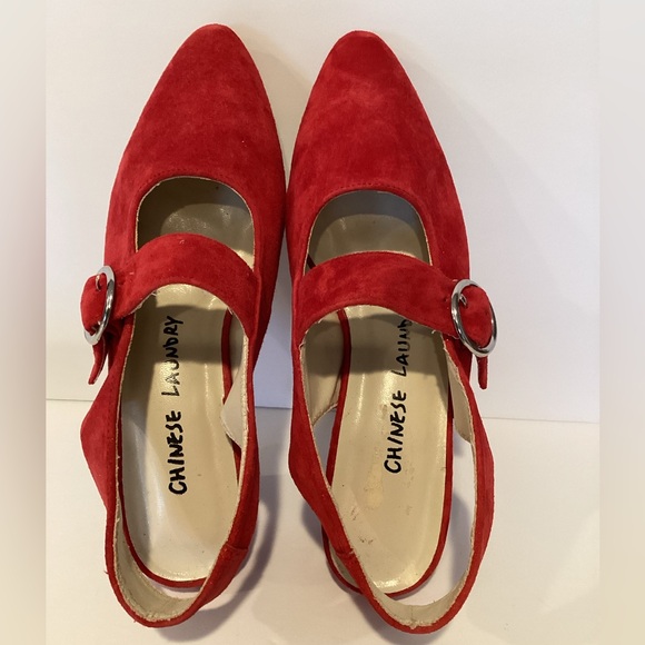 Chinese Laundry | Shoes | Vintage Chinese Laundry Pointed Toe Red Suede ...